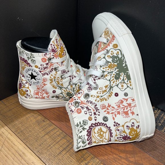 Converse | Shoes | New Converse Chuck Taylor All Star Hi Fall Floral ...